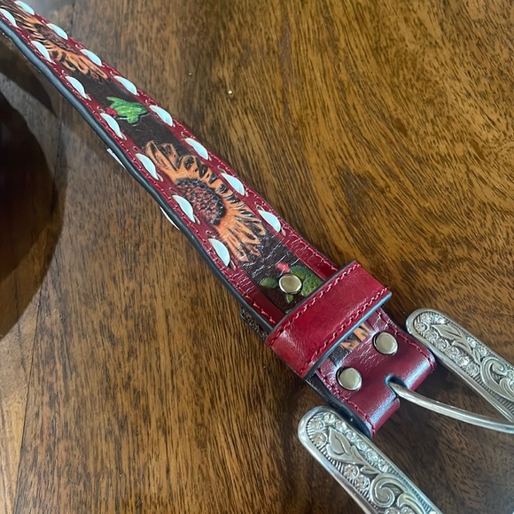 aged ranch | Accessories | Leather Sunflower Belt Hand Painted | Poshmark